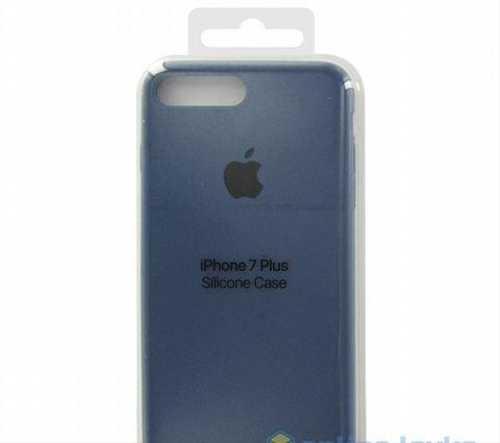 iPhone 7 plus silicone case чехол темно синий