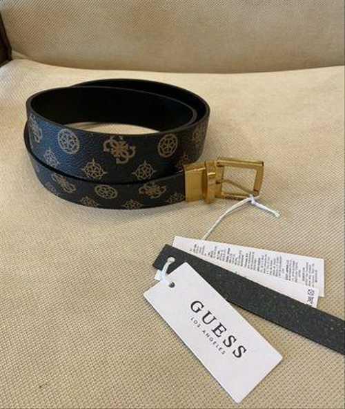 Ремень Guess «логомания» коричневый р.80-95 см