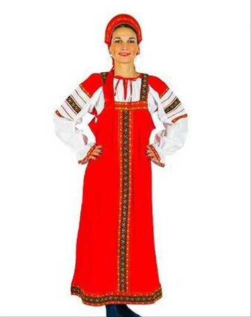 Русский фольклорный костюм Borosko из льна, XL (15-027-XL)