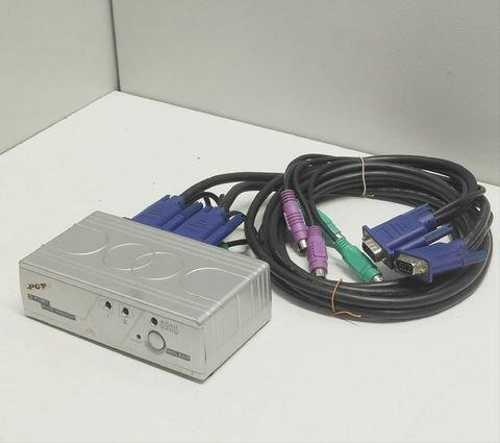 Переключатель KVM PCT F3A 2 port KVM switch. VGA,2