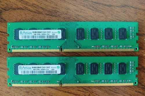Оперативная память DDR3 / 2GB x2 / 1333 Mhz / CL9