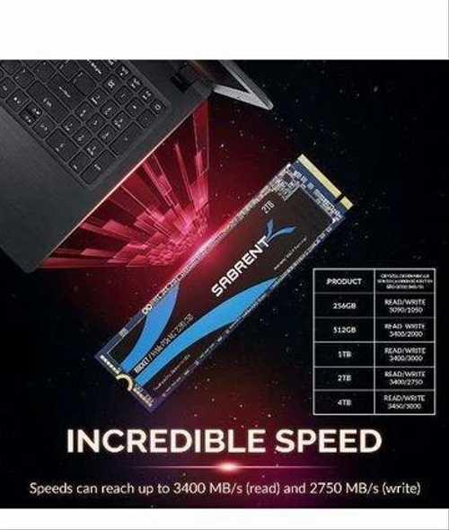 SSD 2Тб Sabrent Rocket новый