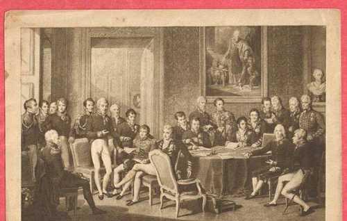 1814 - 1815 Венский конгресс. Антикварная гравюра