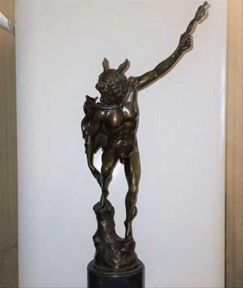Бронзовая статуя "Бог торговли Гермес" высота 63см