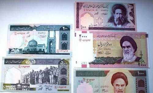 Иран набор банкнот 5 штук Пресс