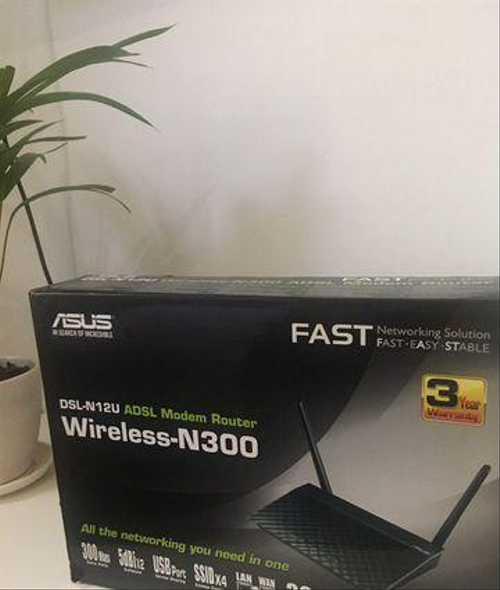 Adsl Модем-Роутер Asus Wireless N300