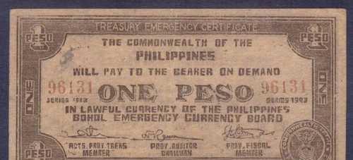 Филиппины. Партизанский выпуск. 1 и 20 песо 1942 г