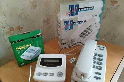 Телефон Alcom ms-201 стационарный + приставка аон