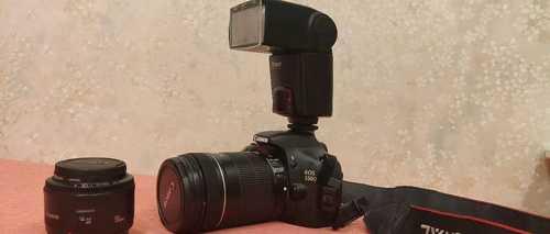 Фотоаппарат Canon EOS 550D + два объектива+вспышка
