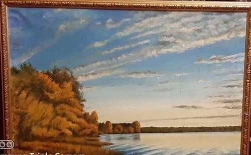 Картина, вид на озеро Селигер