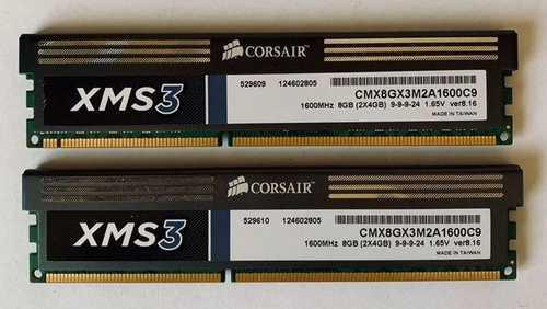 DDR3 1600 Mhz Corsair 2x4Гб + Kingston 1х8Гб