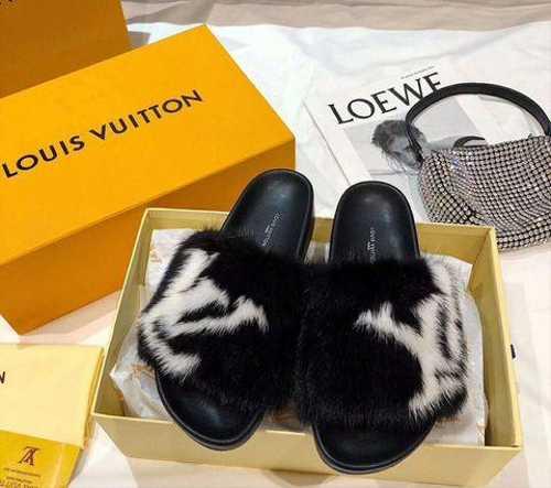 Тапки Louis Vuitton из норки