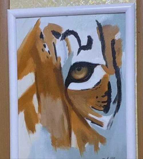 Картина маслом тигр