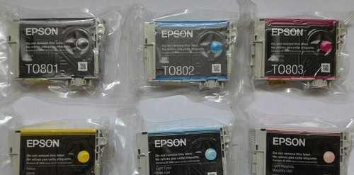 Комплект оригинальных картриджей Epson T080