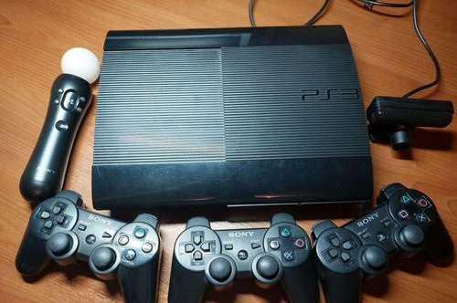 Игровая приставка PS3 Super Slim 500 Gb и игры