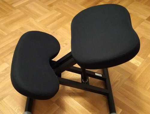 Металлический коленный стул KM01 Black (смартстул)