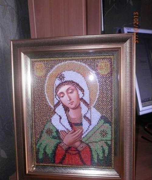 Икона из бисера Богородица Умиление
