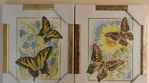 Картины, вышитые крестиком (Бабочки)