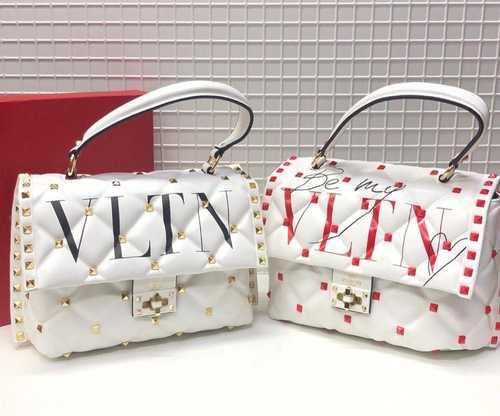 Сумка Valentino vltn Candystud белая с буквами