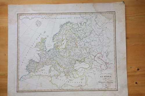Карта акваторий Европейских рек 1819 год