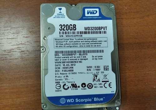 Жёсткий диск WD Scorpio Blue 320Гб 2.5