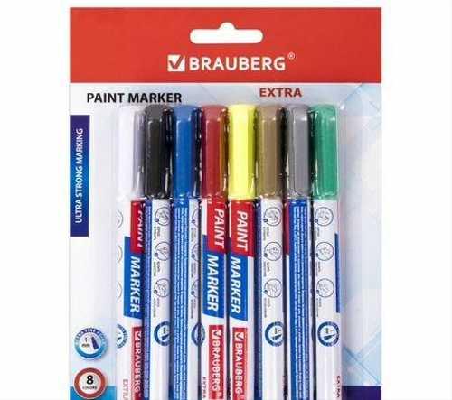 Маркер-краска лаковый Brauberg Extra, (paint marker) 1 мм, 8 цветов (151991)