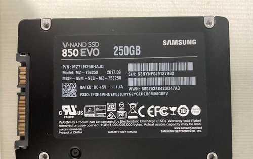 Samsung 850 EVO Жесткий диск SSD 250gb
