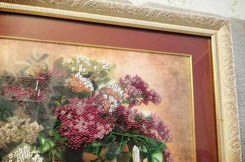 Картина, вышивка бисером с рамкой