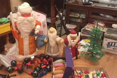 Дед мороз ёлочка гирлянда игрушки СССР
