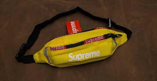 Сумка поясная Supreme жёлтая