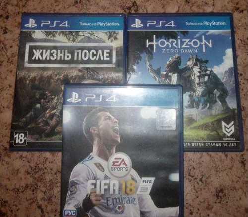 Игры для PS4 (fifa18, Days gone, Horizon zero dawn