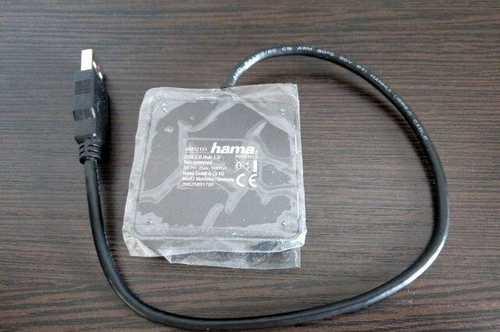 Разветвитель (хаб) USB 2.0 Hama на 4 порта, черный