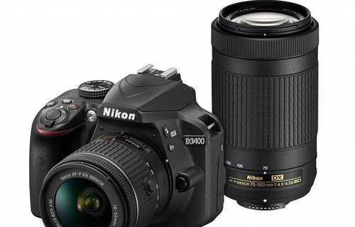 Nikon D3400 kit 18-55mm VR + 70-300mm новый