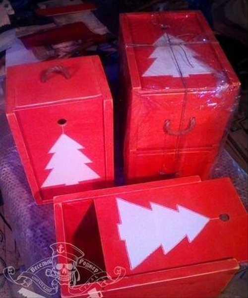 Ящики деревянные для подарков