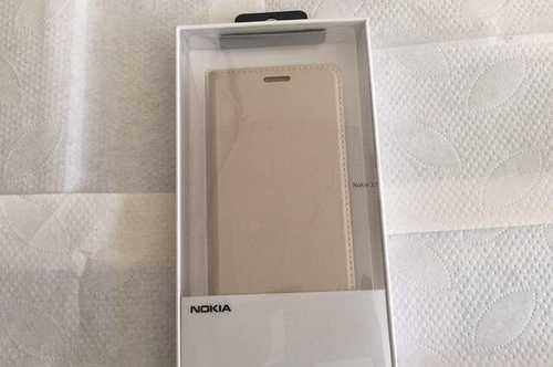 Чехол флипкейс Nokia 3.1 кремовый (оригинал)