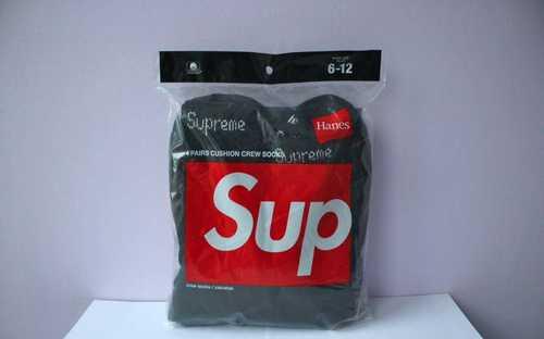 Носки Supreme Hanes Crew Socks Black
