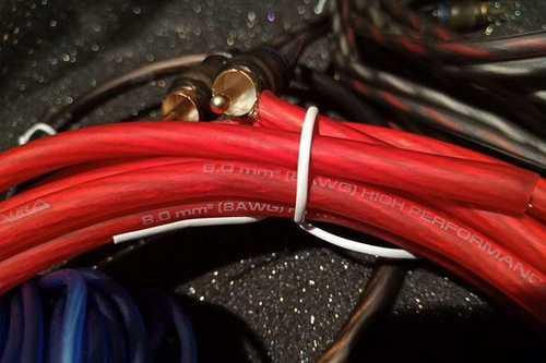 Комплект проводов 8awg 8мм² для усилителя, сабвуфе