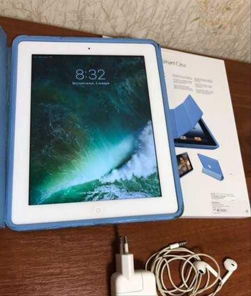 iPad 4 16GB WiFi+Cell(симка),наушники,чехол и блок