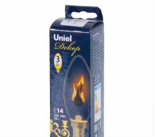 Лампа декоративная свеча эффект пламени E14