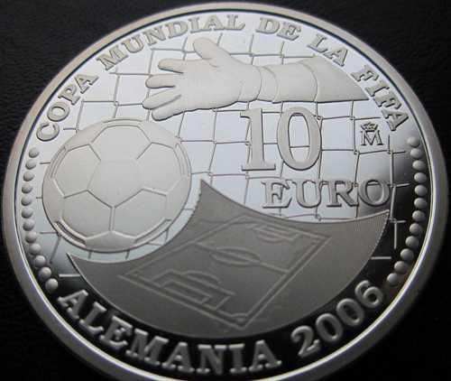 Испания 10 евро 2004 серебро, proof