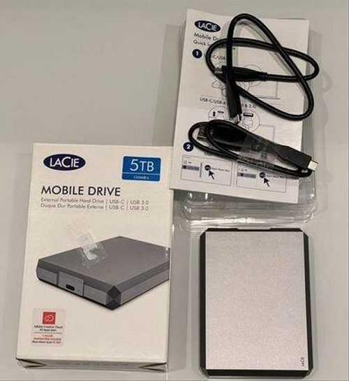 Внешний HDD Lacie Mobile Drive 5TB, серый