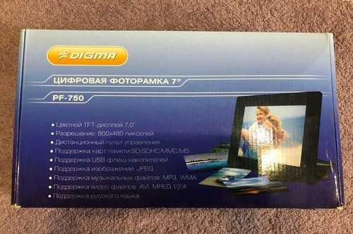 Цифровая (электронная) фоторамка digma pf-750