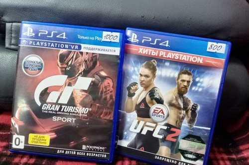 Диски для PS4: UFC2, Grand Turismo Sport