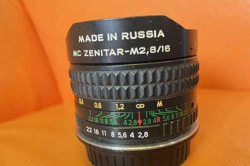 Zenitar fisheye 16mm f/2.8 для canon