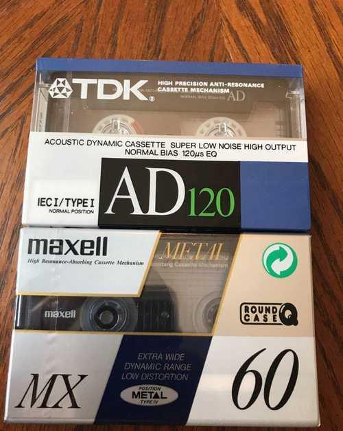 Кассеты Maxell MX60 metal и TDK AD120