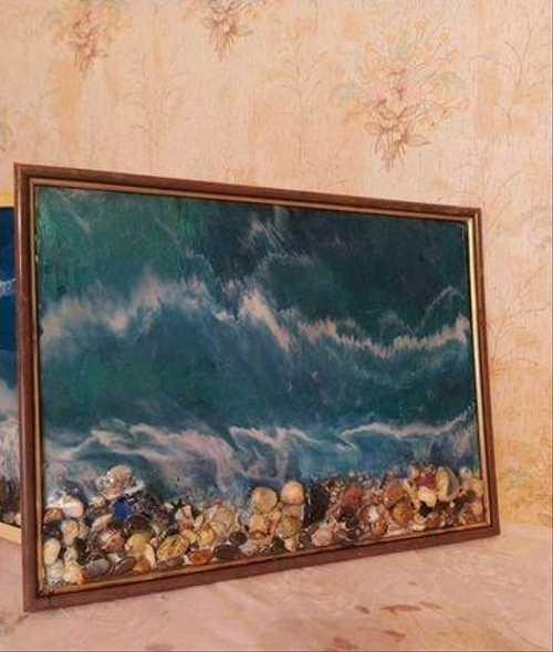 Картина, бушующее море. Эпоксидной смолой