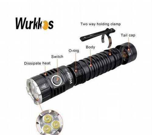 Мощный фонарь Wurkkos TS21, 3500Lm 3*SST20