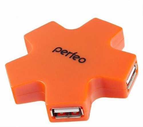 USB-хаб 4 порта PF-HYD-6098H Perfeo оранжевый