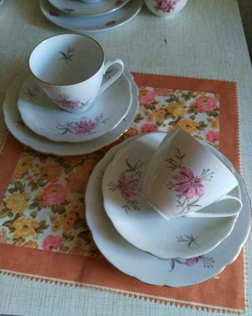 Чайные чашечки, тройка,Чехословацкий фарфор
