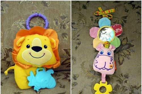 Игрушки подвески для малышей "Бегемот" и "Львёнок"